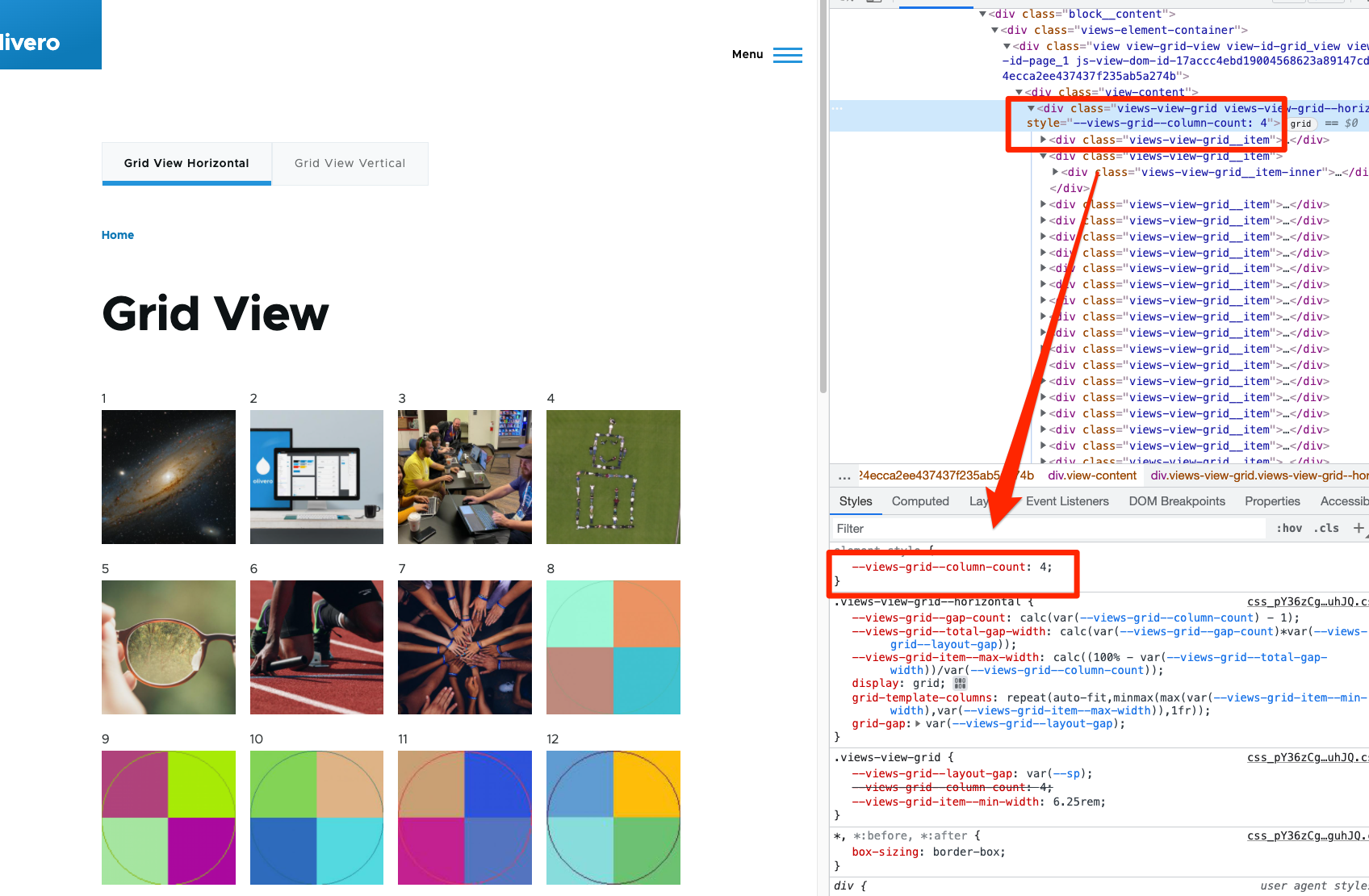 Olivero: Refactor Views Grid Style CSS to take advantage of not having to support IE [#3255180 ...
