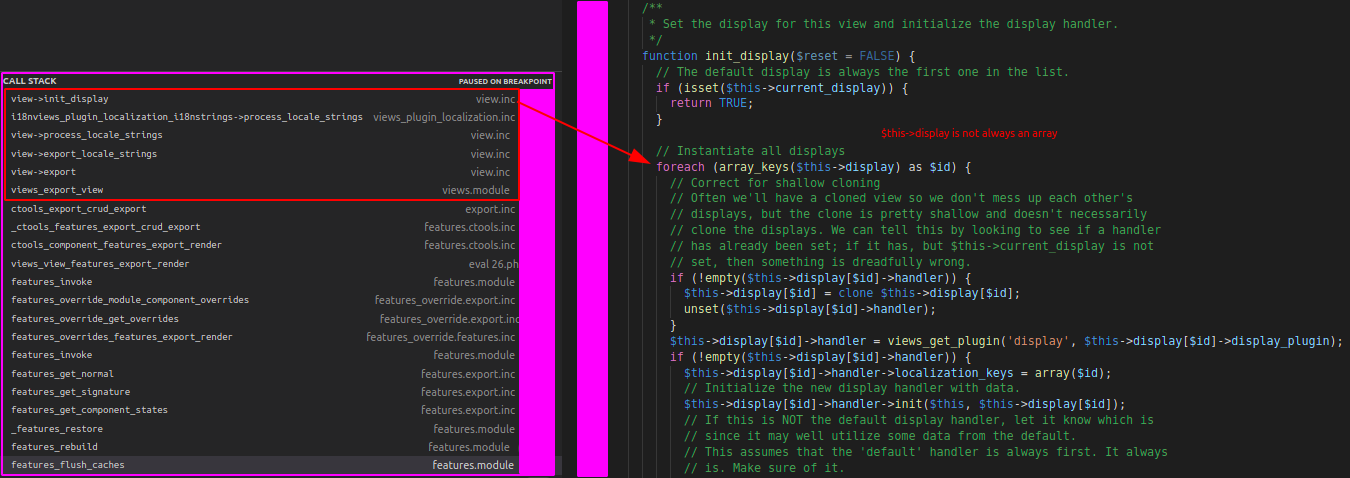 Export Does Not Initialize Every Handler Causing Null Values To Used As Parameter Of Arraykeys