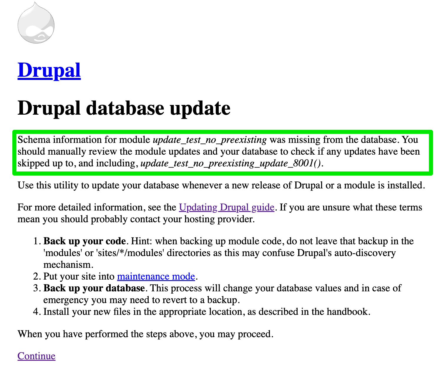 Fix NoPreExistingSchemaUpdateTest when MINIMUM_SUPPORTED_PHP is used ...