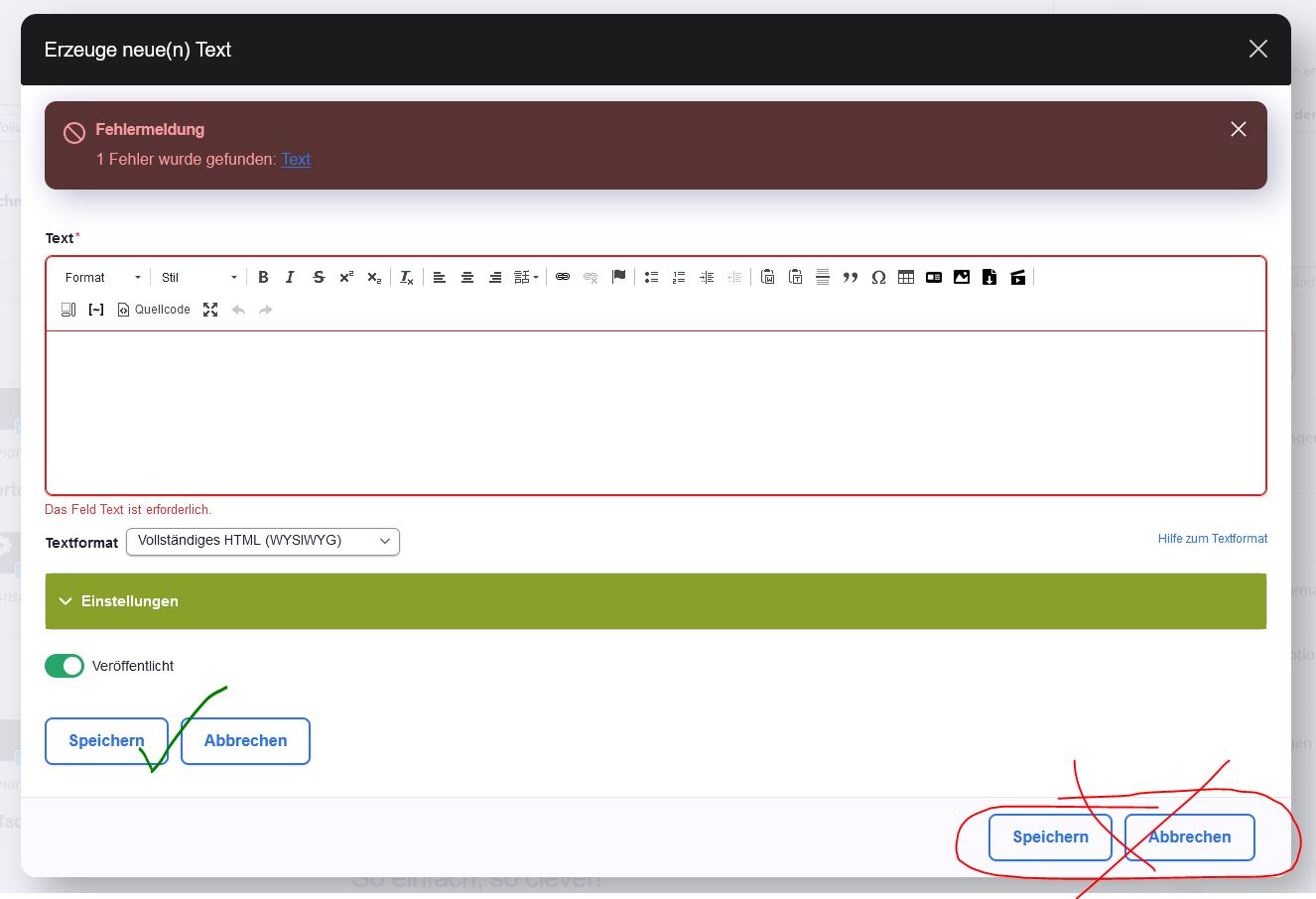 Modal form actions broken if subform has validation errors or certain AJAX callbacks [#3265794 ...