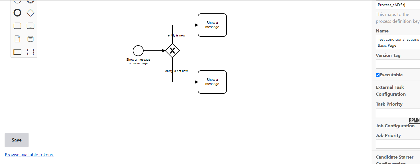 Request for demo of conditional actions from single start event ...