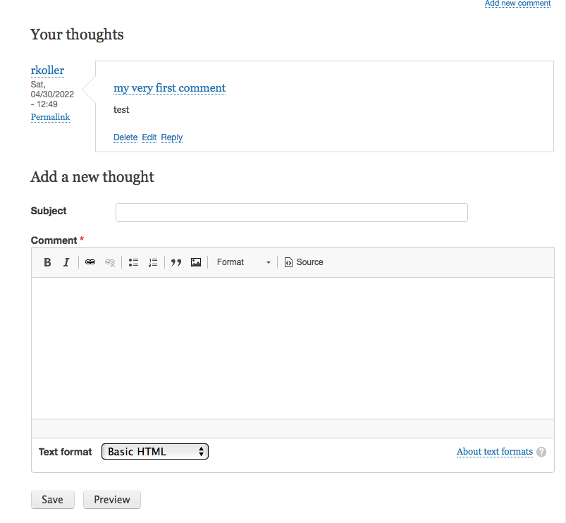 You can add a review, opinion, greeting, etc. comment type but not change the "Add new comment ...