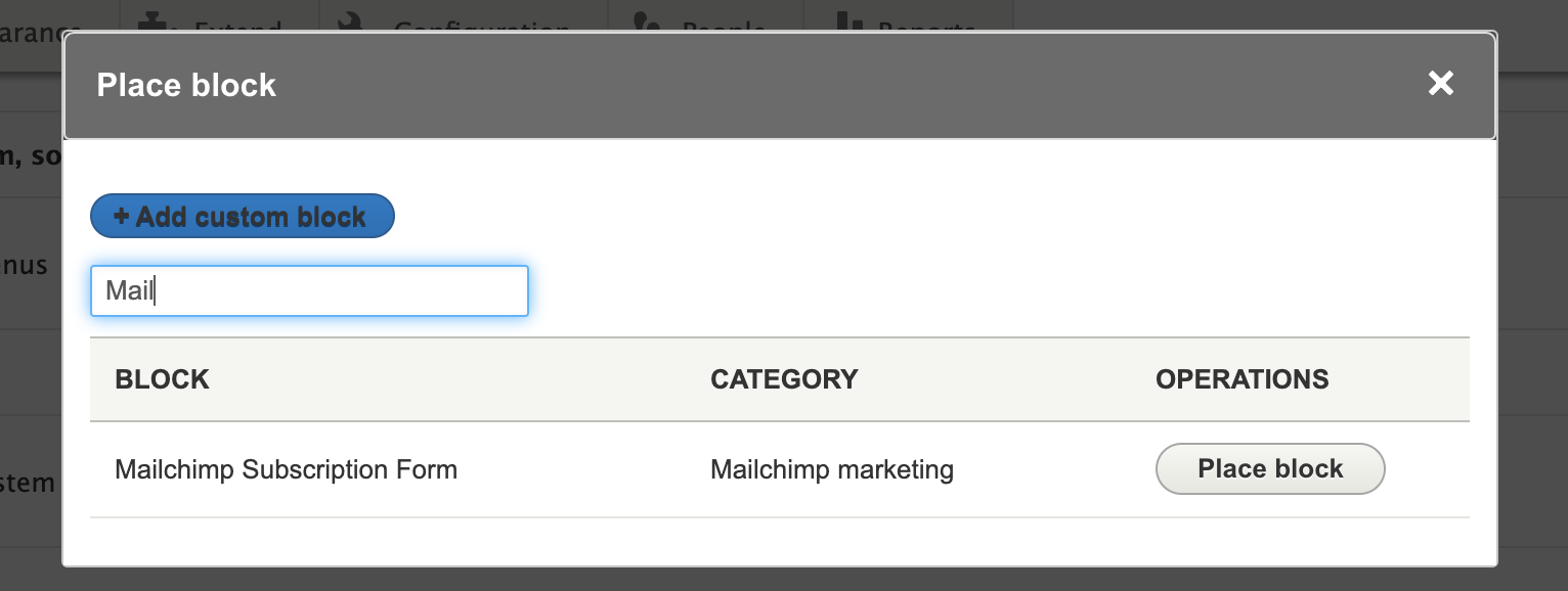 Add block to place HTML forms from mailchimp [#3280038] | Drupal.org