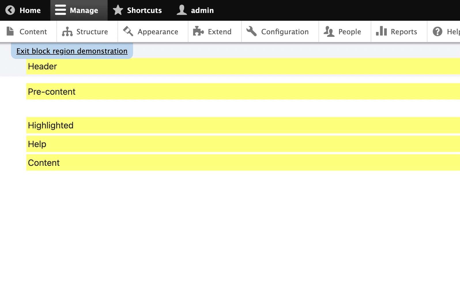 Toolbar Manage Vertical Menu Hides Link to "Exit Block Region Demonstration" on Claro Theme ...