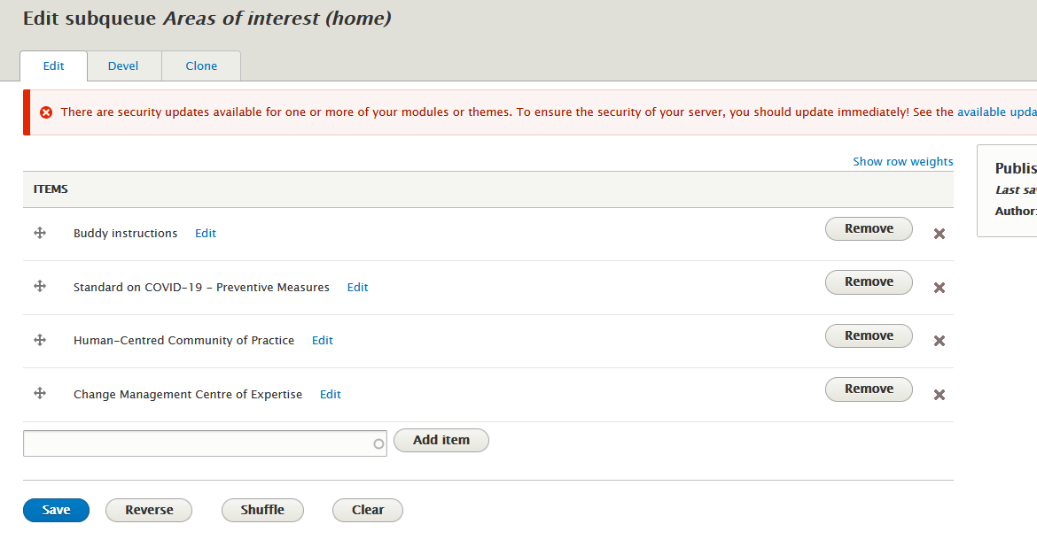 Can't properly remove items from queue (and many other UI issues). [#3283681] | Drupal.org
