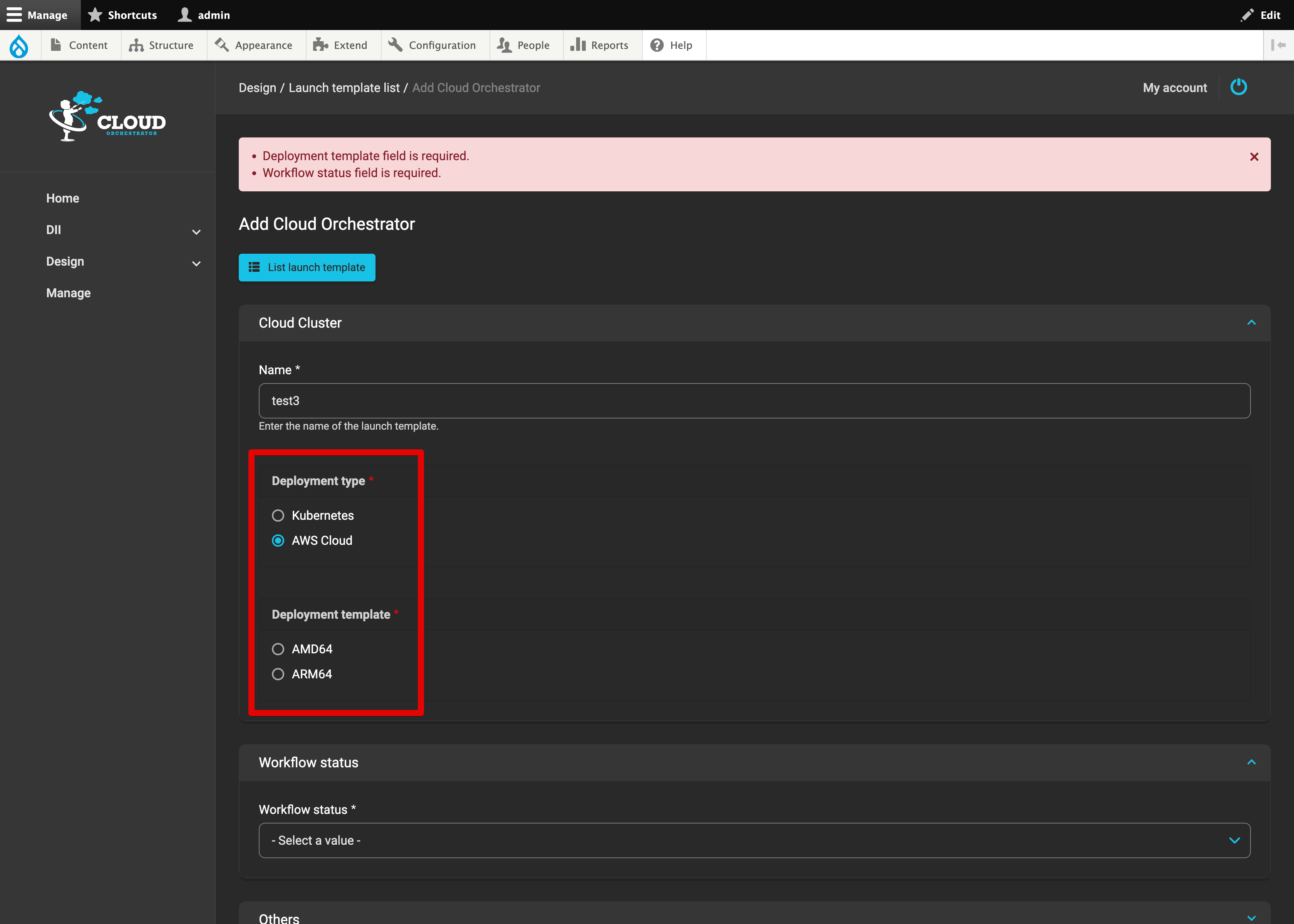 Deploy Cloud Orchestrator by Cloud Cluster (CFn) (cloud_cluster_launch_form) [#3283635] | Drupal.org