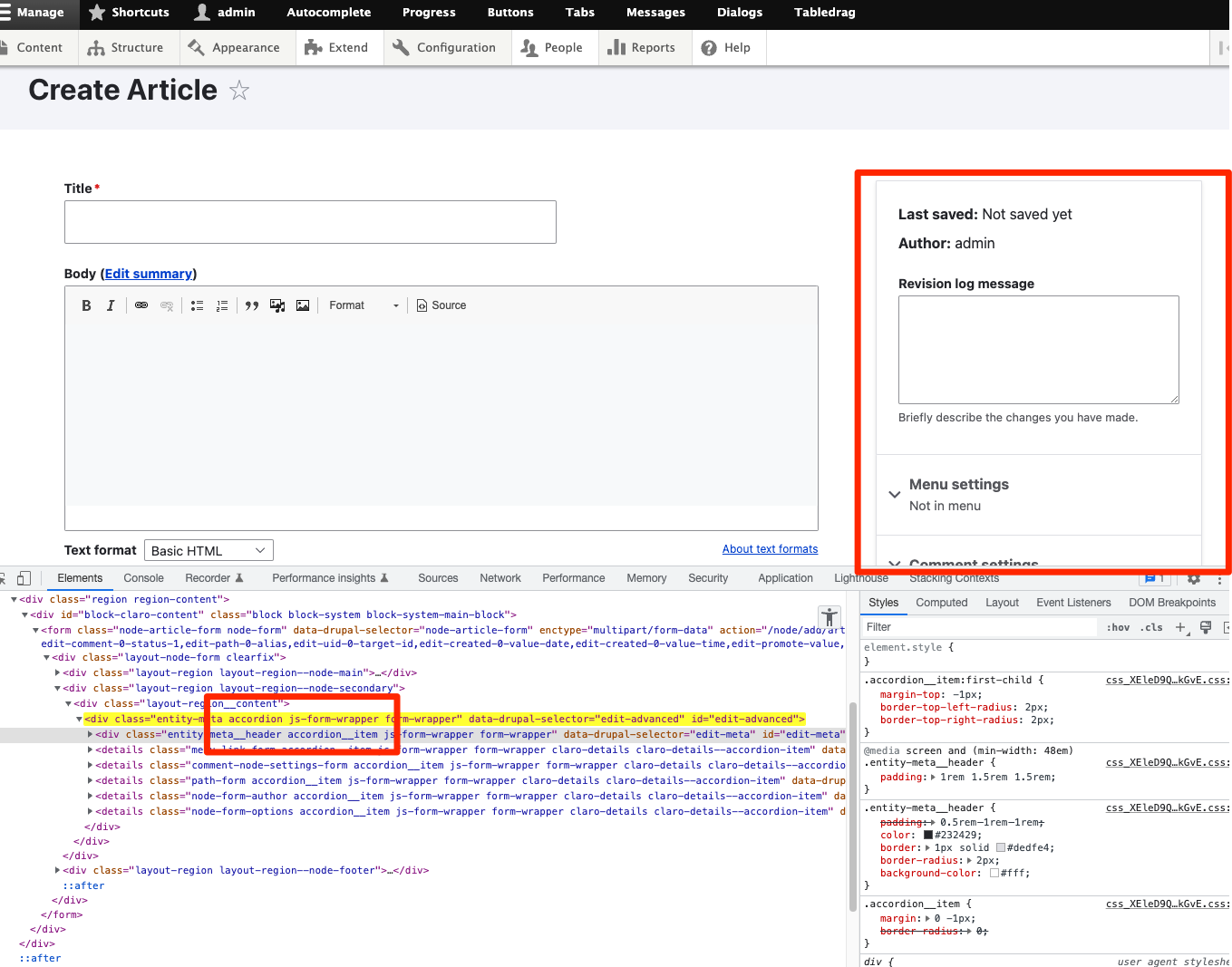 Refactor Claro's accordion stylesheet [#3284881] | Drupal.org