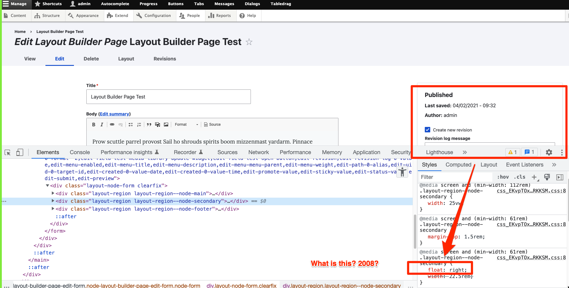 Refactor Claro's "node form" layout to not use floats [#3291549] | Drupal.org