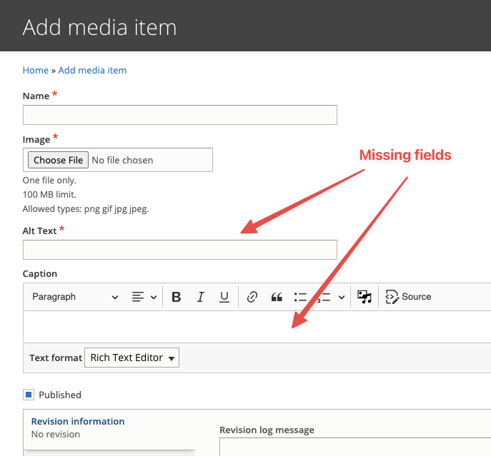 Adding a media entity (image) in CKEDITOR 5 does not let me fill in the fields on the media ...