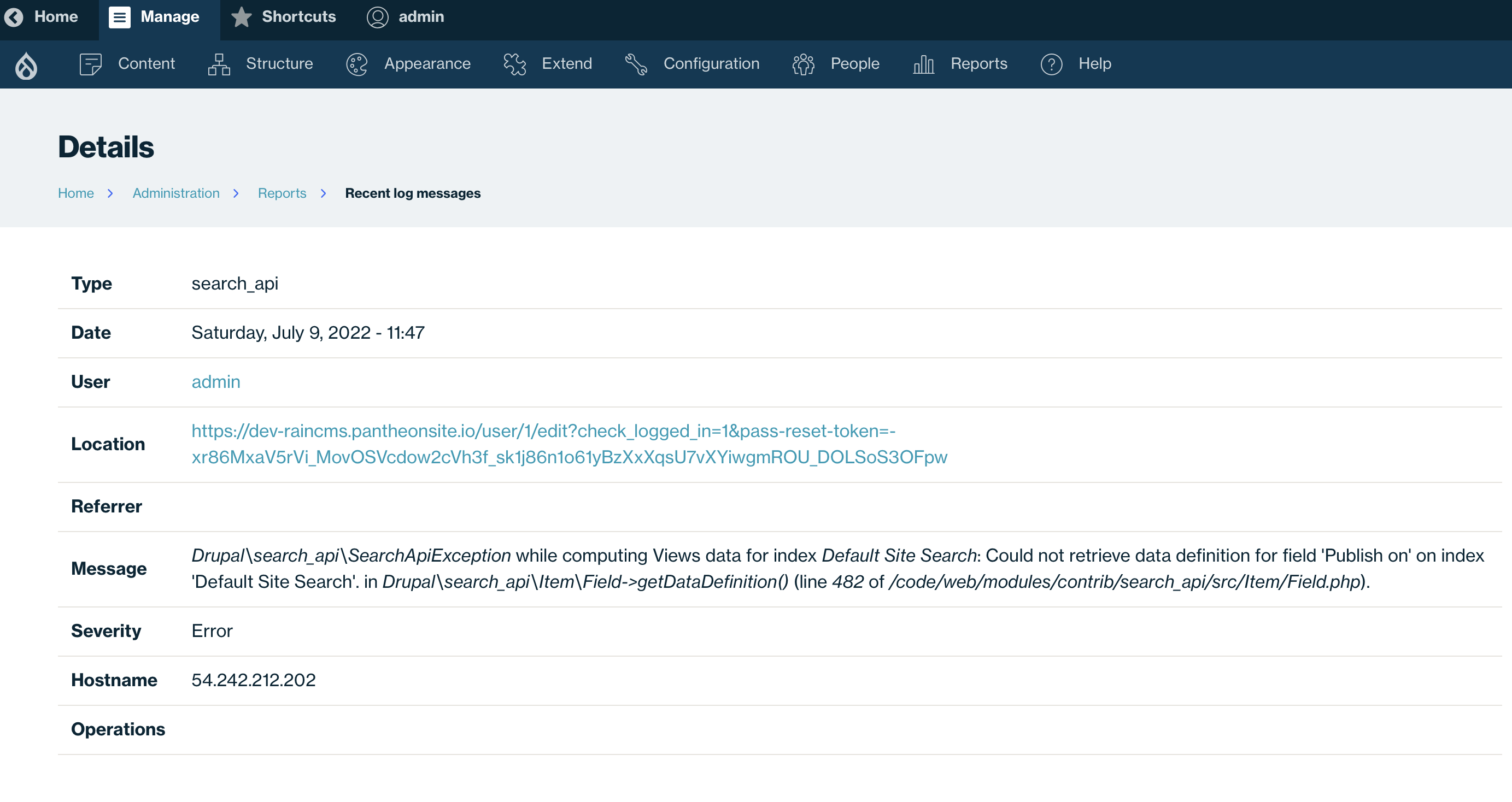 Search API related errors on install (Pantheon Upstream) [#3295167] | Drupal.org