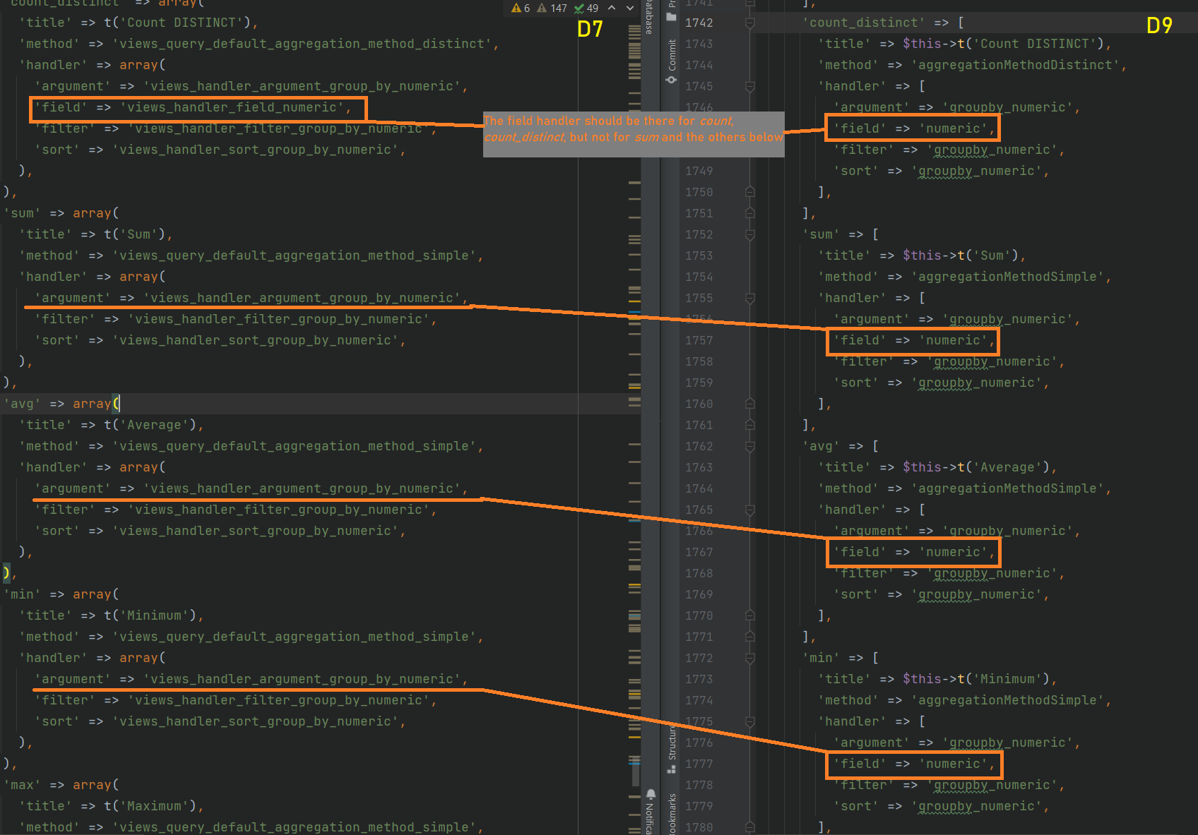 Decimal separator and decimals settings ignored when aggregating decimal fields [#2735997 ...