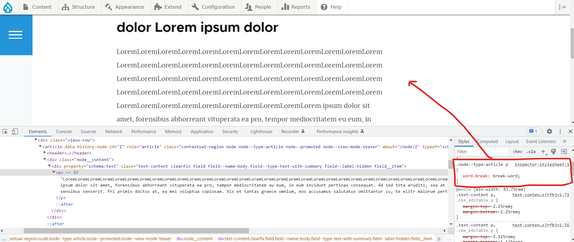 Content Text Goes Overflow. [#3284250] | Drupal.org