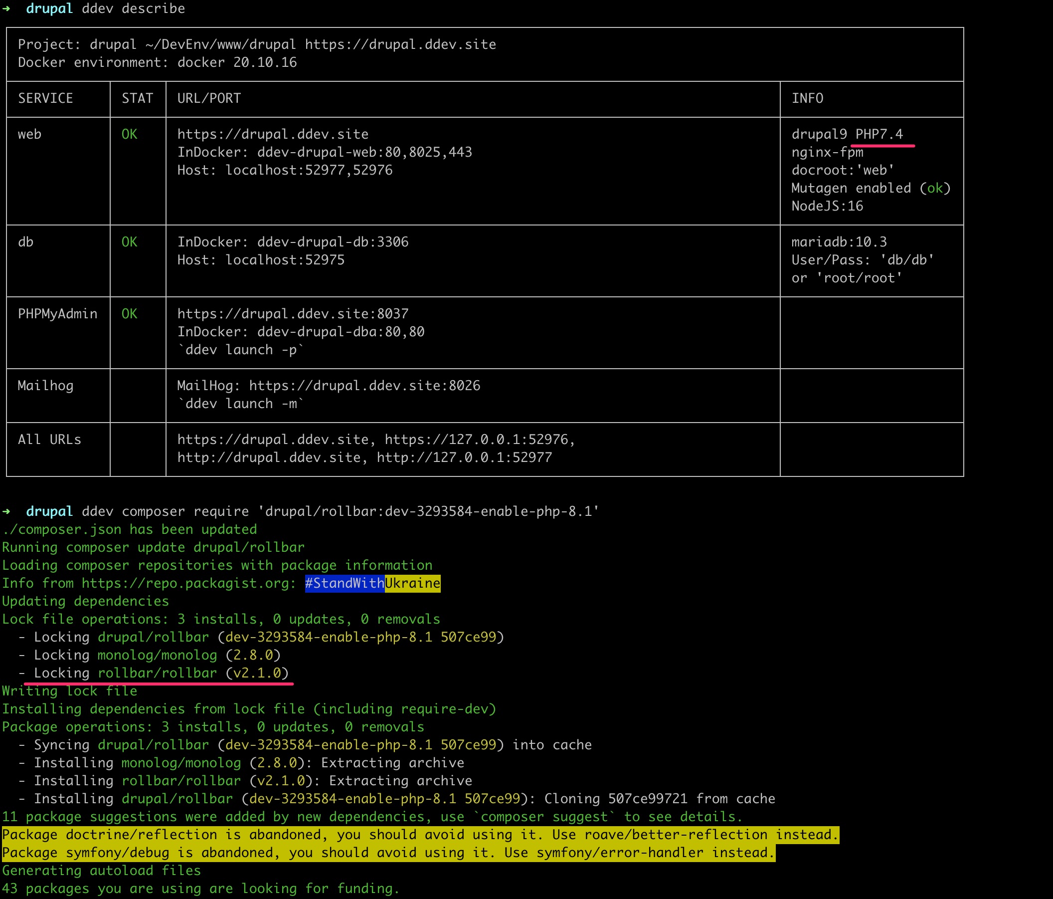 Enable PHP 8.1 support (rollbar v3 required) [#3293584] | Drupal.org