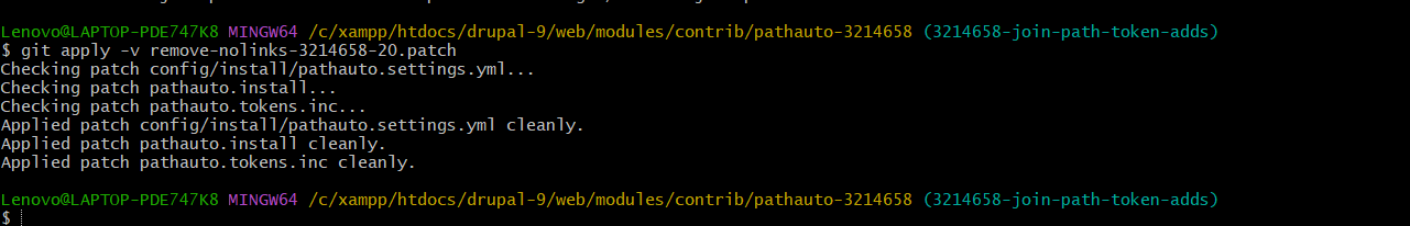 join-path token adds menu items to url path and path generated is created from menu titles, not ...