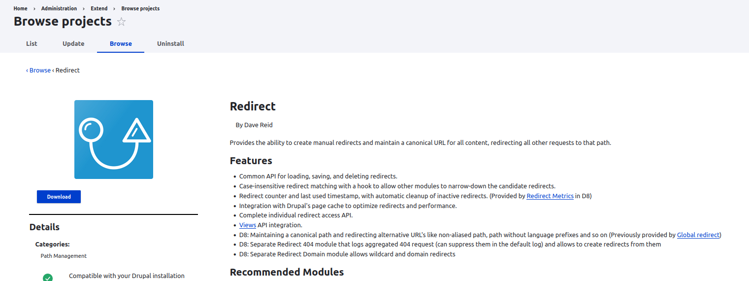 Redirect Project - Update Logo [#3277526] | Drupal.org