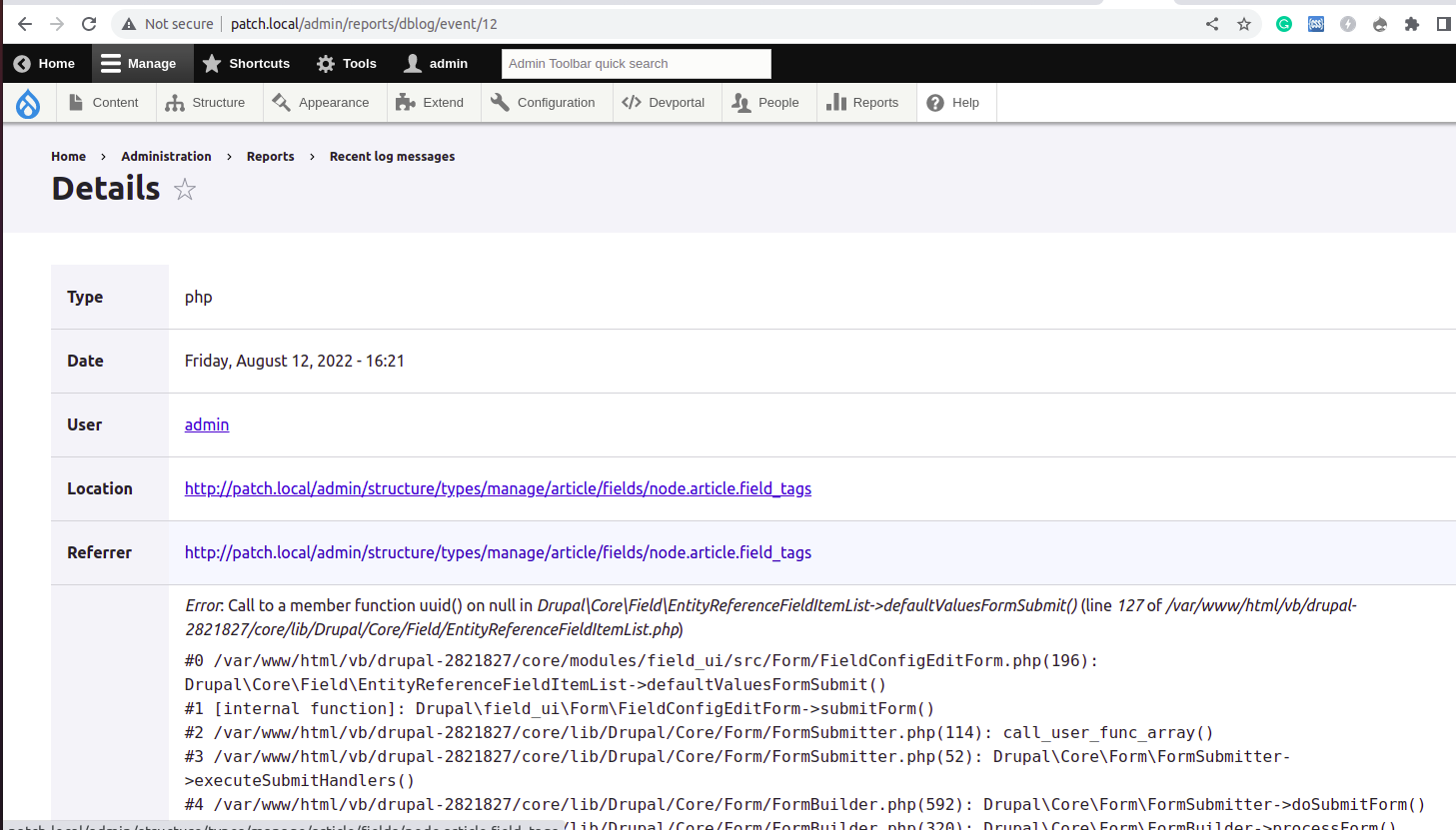 Error when saving field settings after Readonly Field Widget is selected for a field. [#3167598 ...