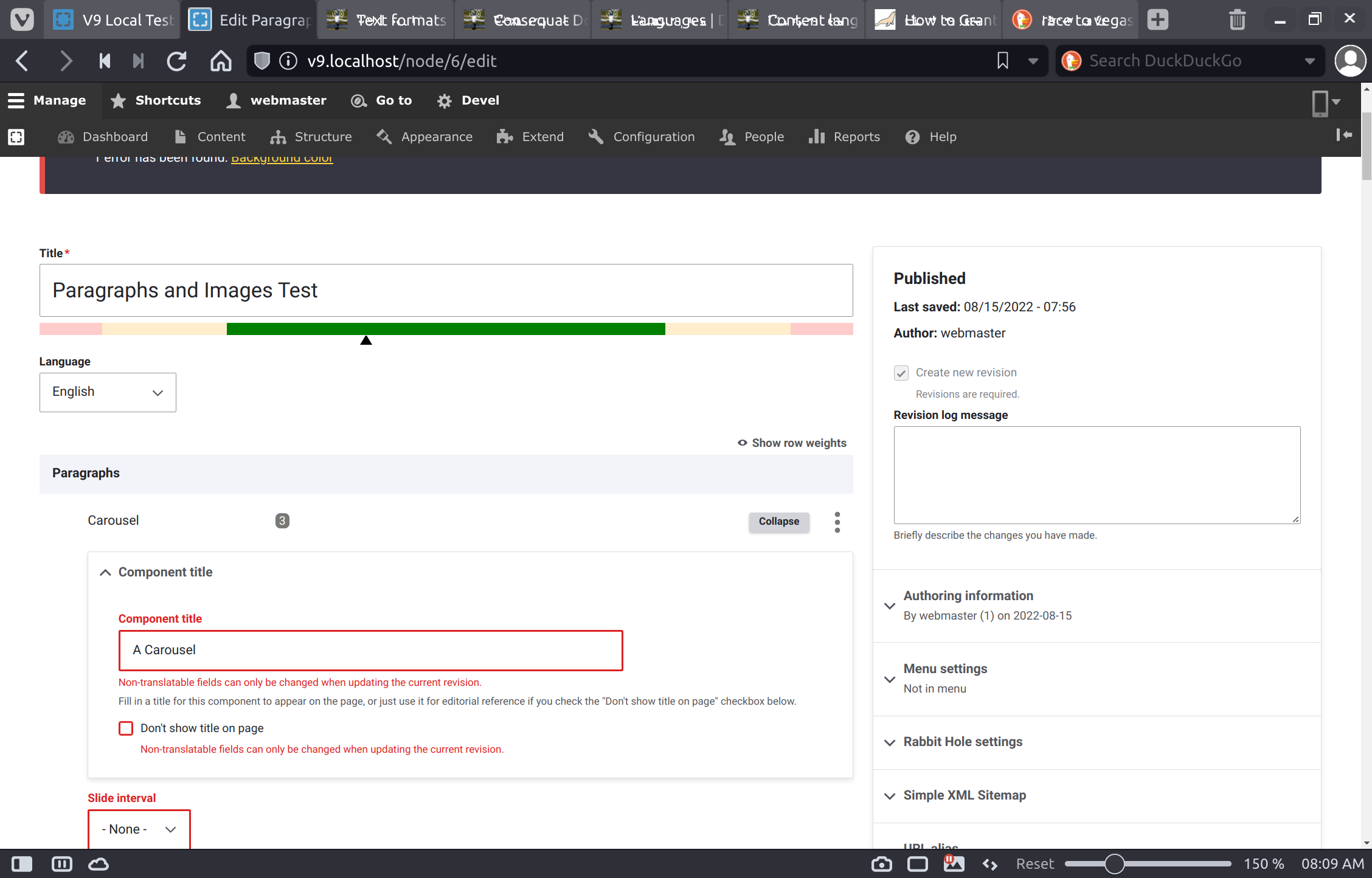 Non-translatable Field and Required Revision Collision on Paragraphed Articles [#3303725 ...