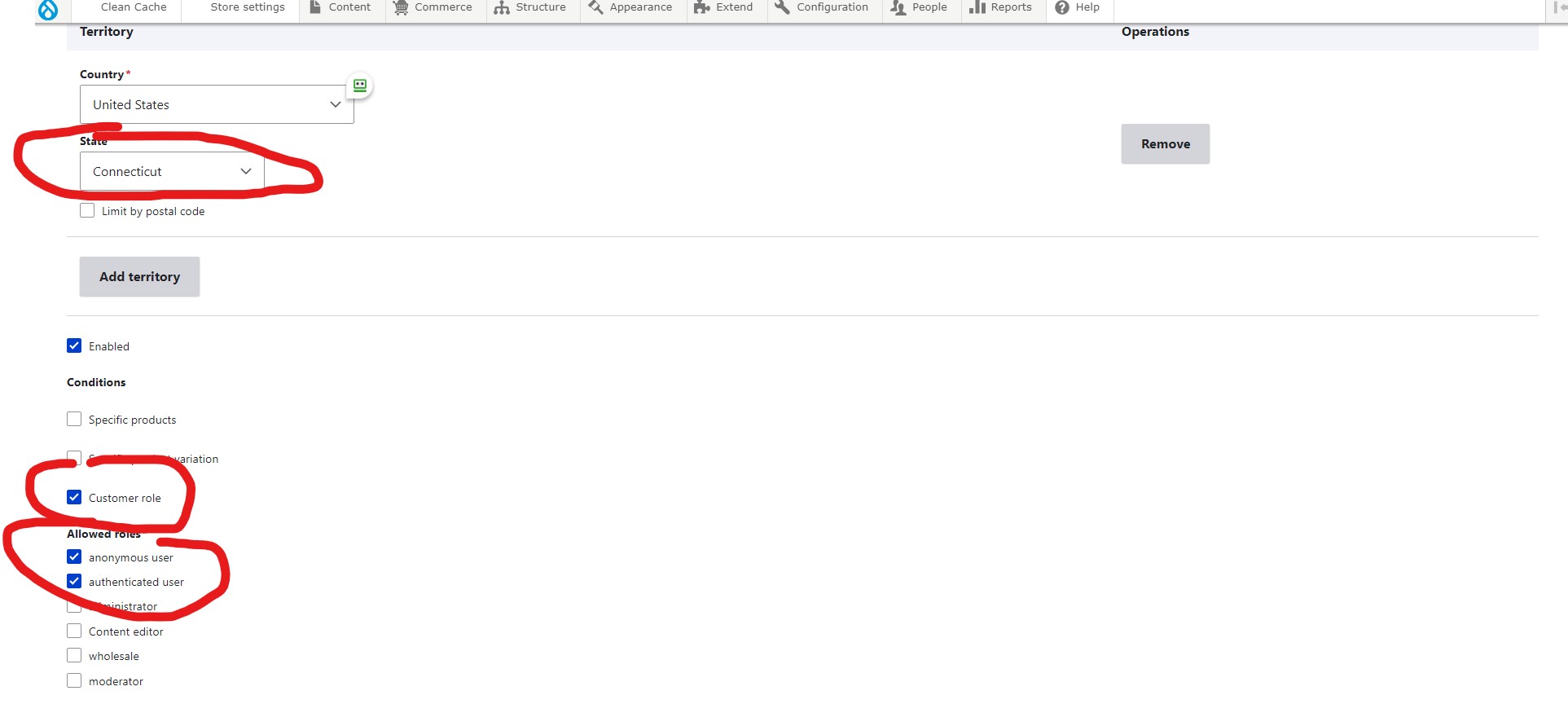 tax rate only for retail in specific state Not Working [#3304938] | Drupal.org