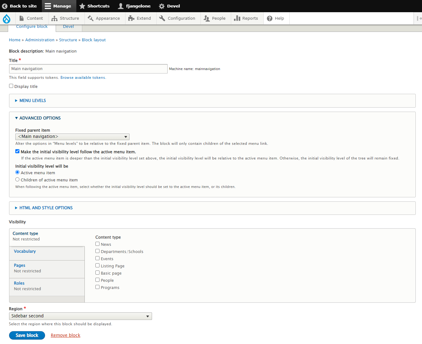 Menu For Sidebar Second Region Not Displaying [#3300473] | Drupal.org