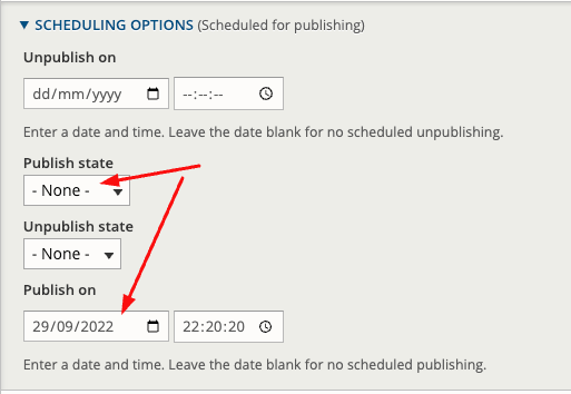 Scheduler fails if publish_state or unpublish_state are empty [#3312463] | Drupal.org