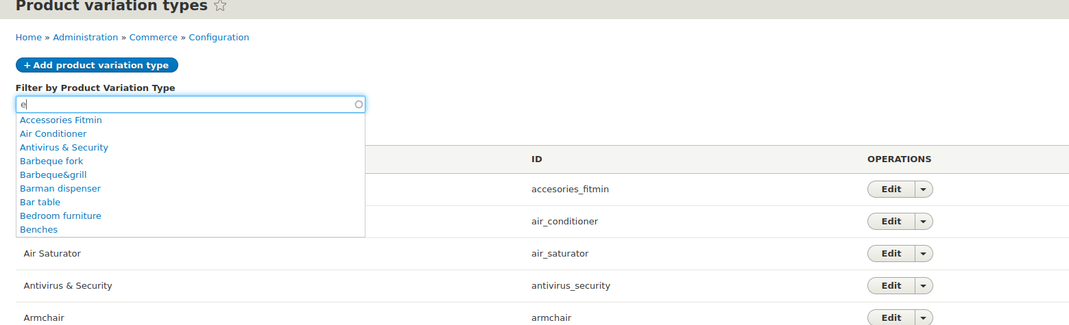 Product type & Product variation type search filter. [#3312804] | Drupal.org