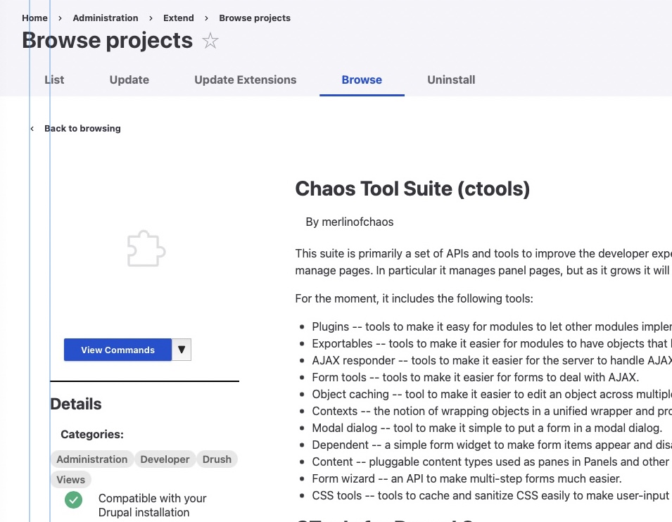 Improve the navigation on individual module pages [#3300090] | Drupal.org