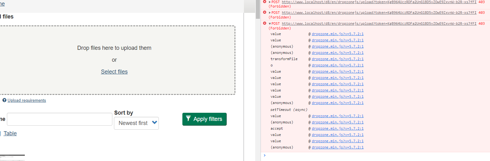 Dropzonejs/upload 403 for anonymous users in Drupal Core 9.4.7 [#3314916] | Drupal.org
