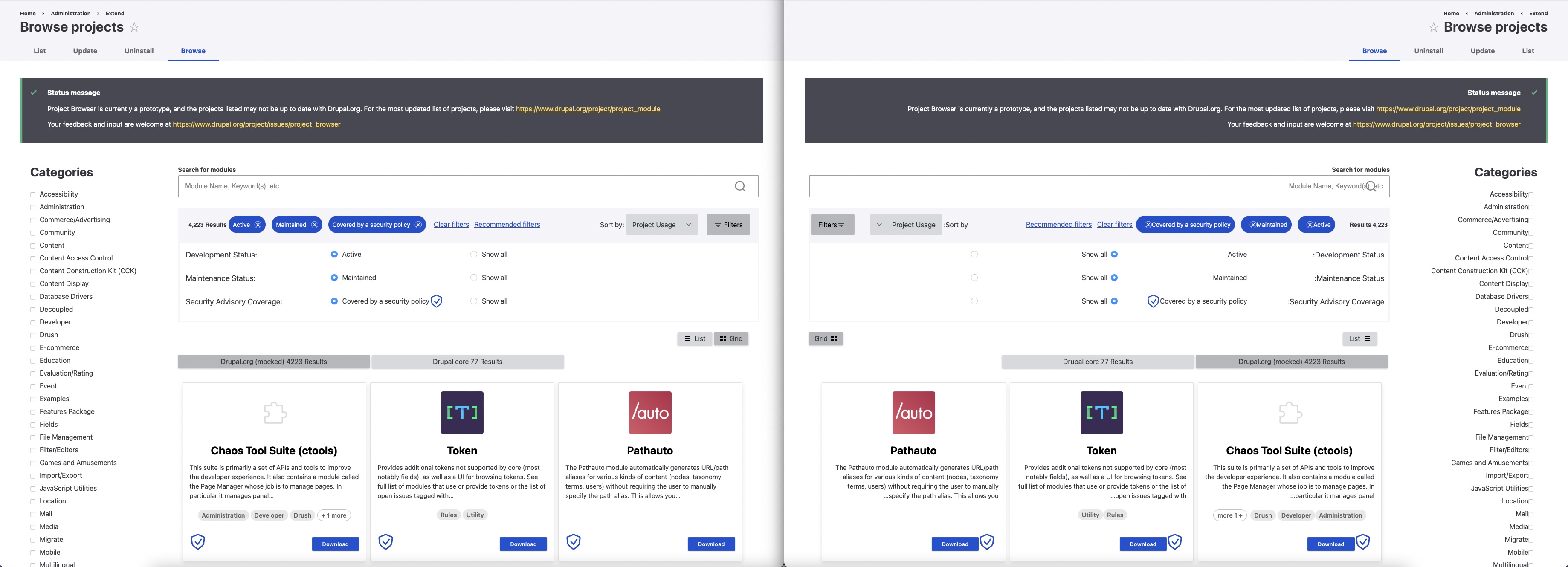 Fix RTL margins and alignment of elements in lists and on project page [#3316998] | Drupal.org