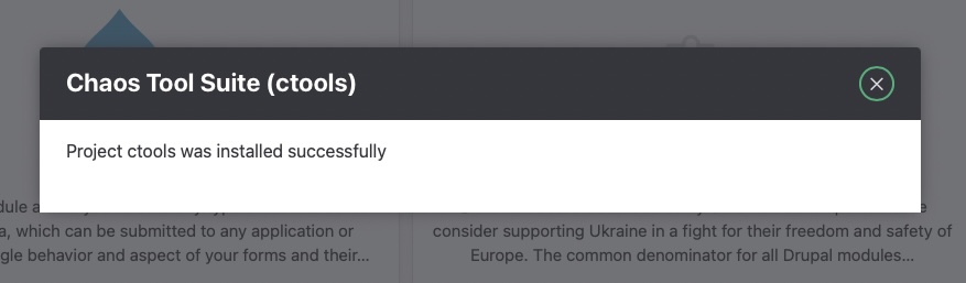 Remove the successful download/install modal from the Svelte UI for install controllers ...