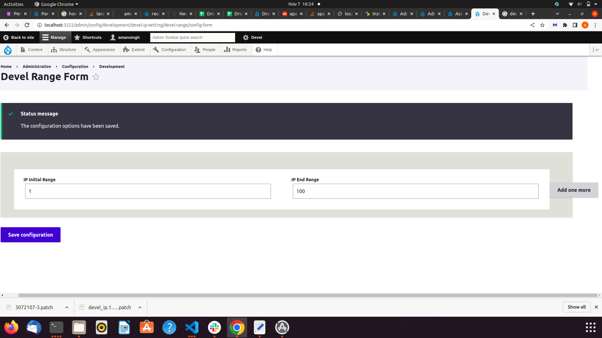 add more and remove button positioning in devel range form [#3319857] | Drupal.org