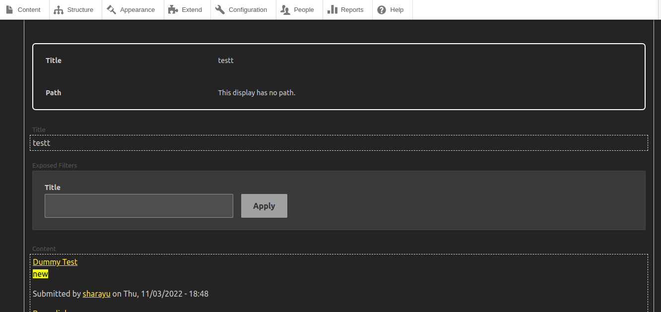 Views update preview title text not visible [#3323507] | Drupal.org