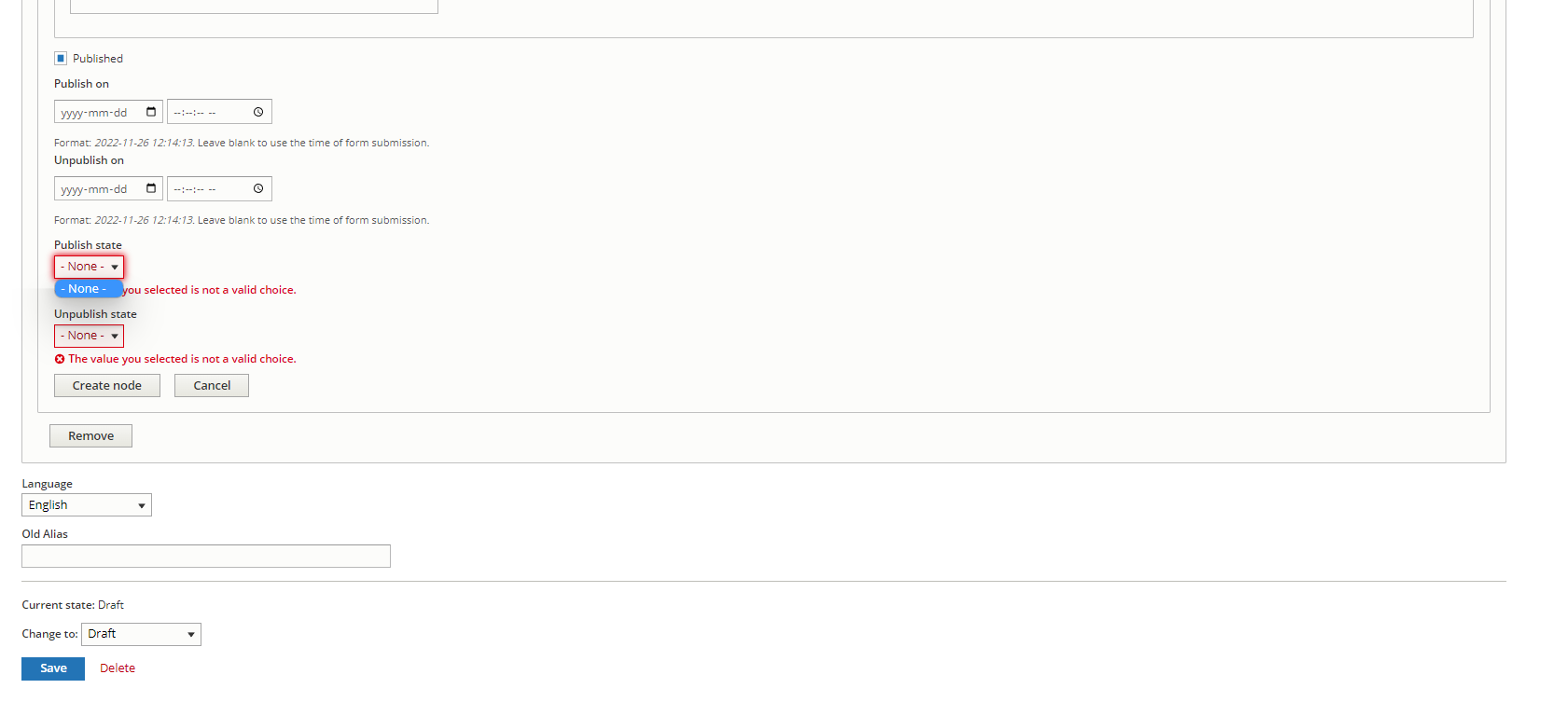 Set publish_state fields to be hidden by default [#3317999] | Drupal.org