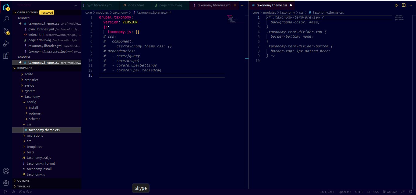 Move taxonomy.theme.css to Starterkit Theme and/or Claro [#2489580 ...