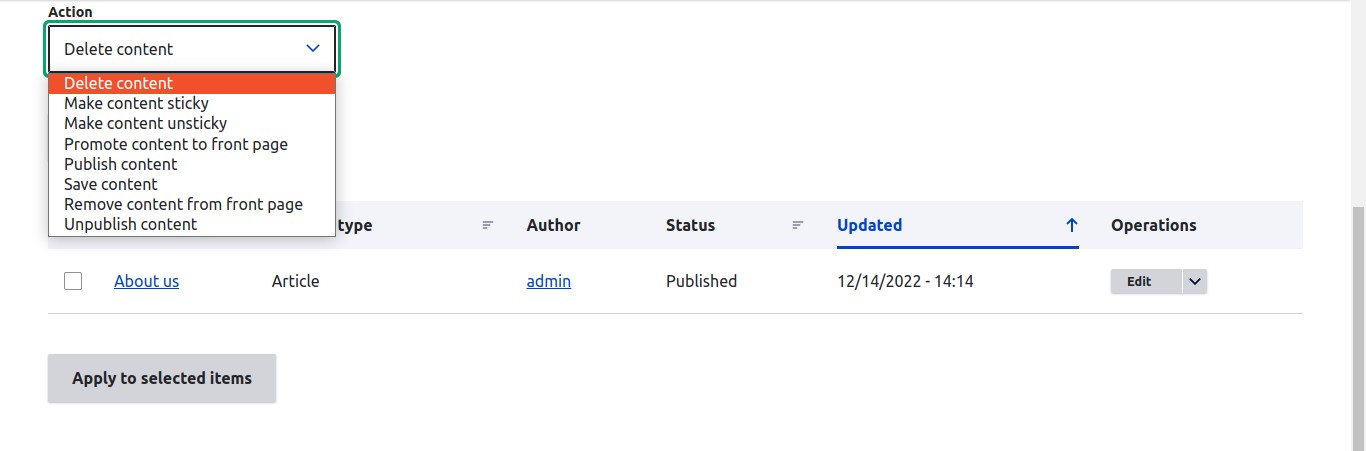 Empty option for views bulk form [#3307509] | Drupal.org