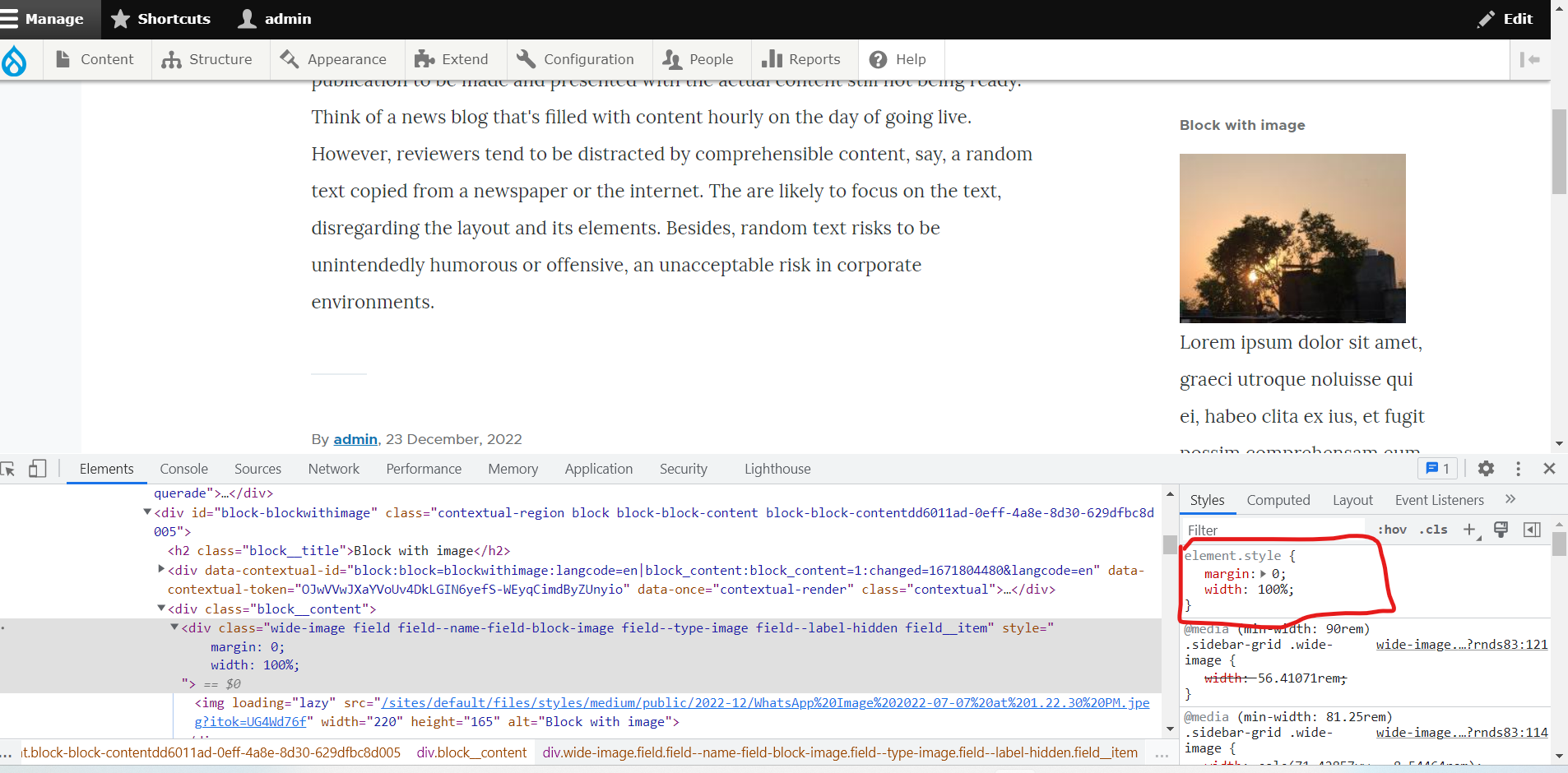 User interface issue in Image block type in olivero theme [#3329078] | Drupal.org