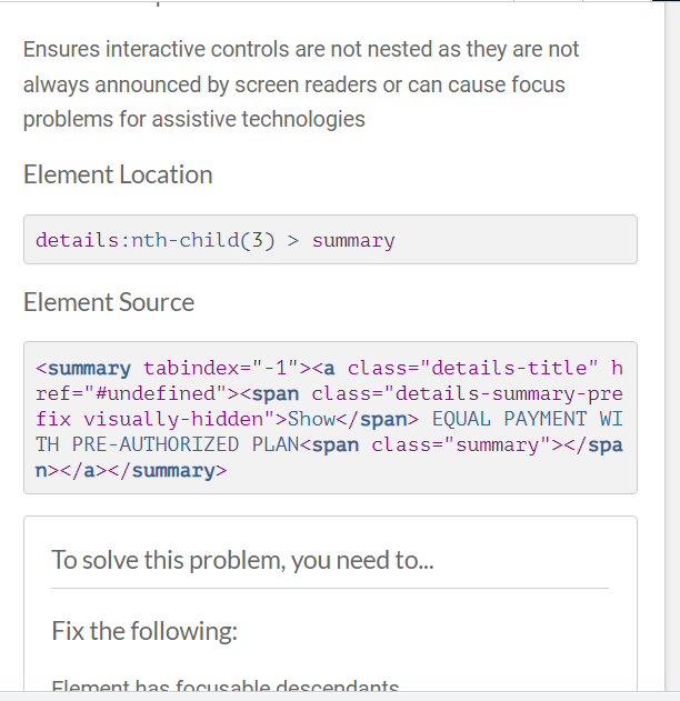 Prevent the use of summary elements that create accessibility failures [#3330781] | Drupal.org