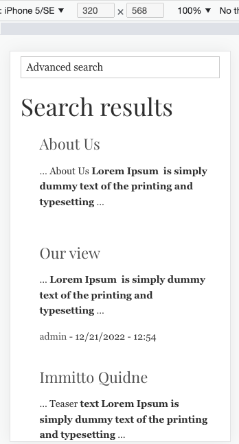 Advance search results font size is bigger and extra space from left. [#3333819] | Drupal.org
