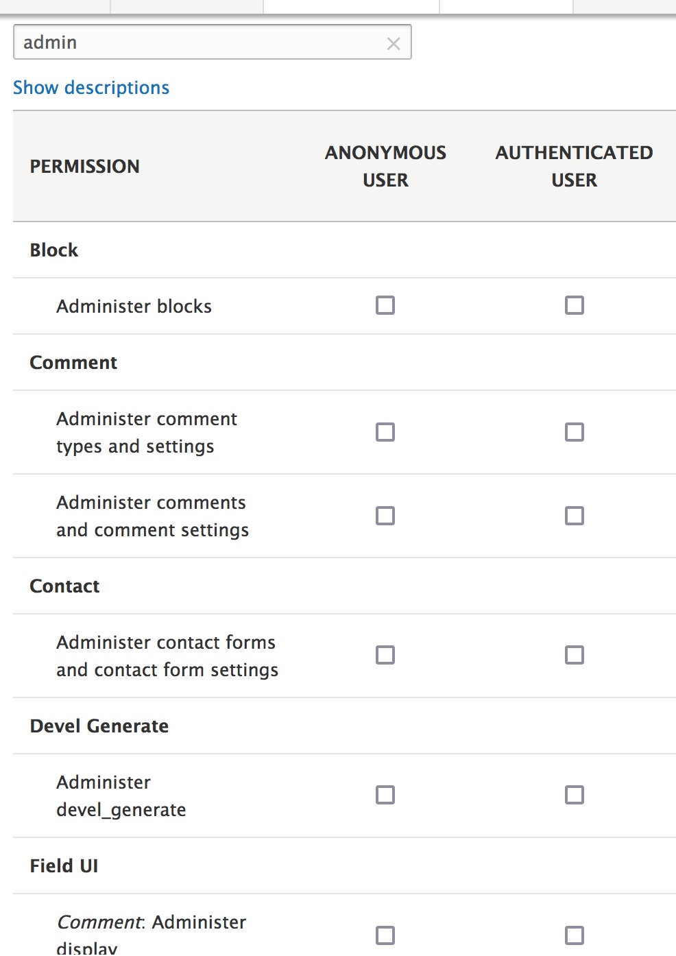 Filter permissions on description not just module name [#3331723] | Drupal.org