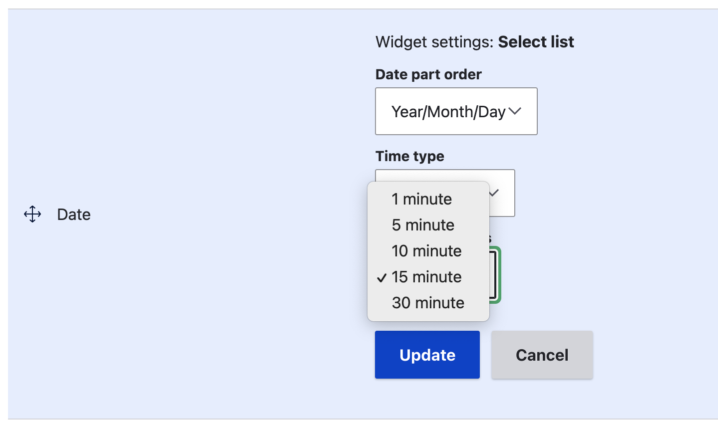 Change Date widgets' Time increments options to plural forms [#3337356] | Drupal.org