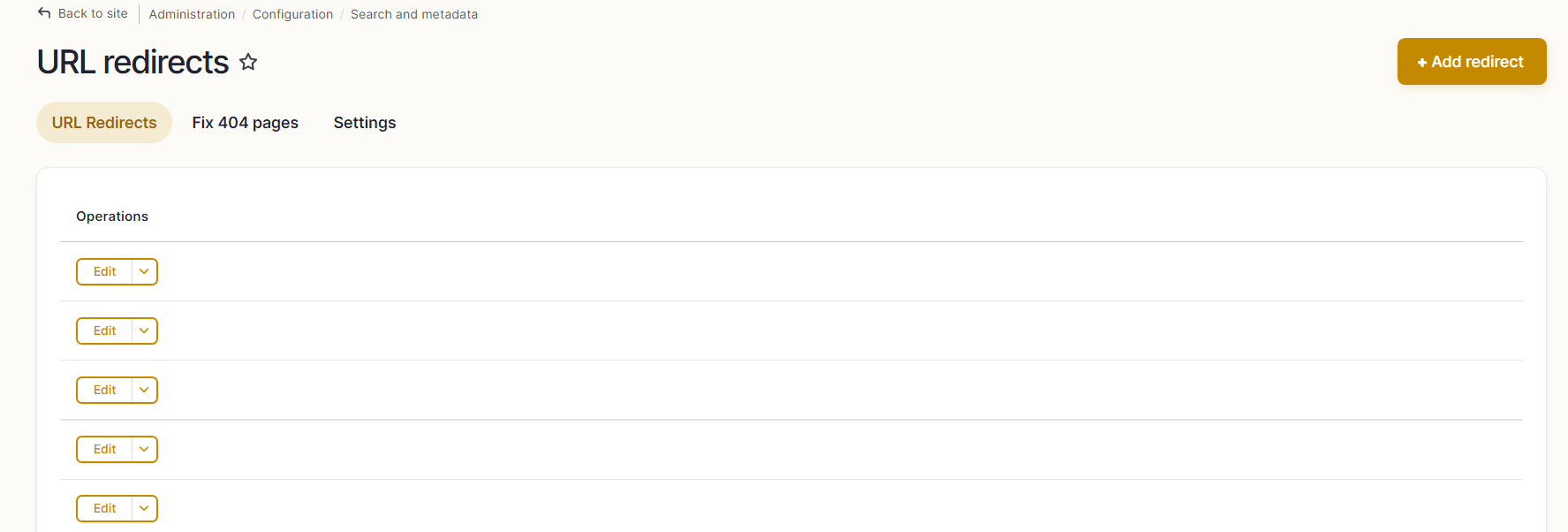 URL Redirect admin page broken [#3341440] | Drupal.org