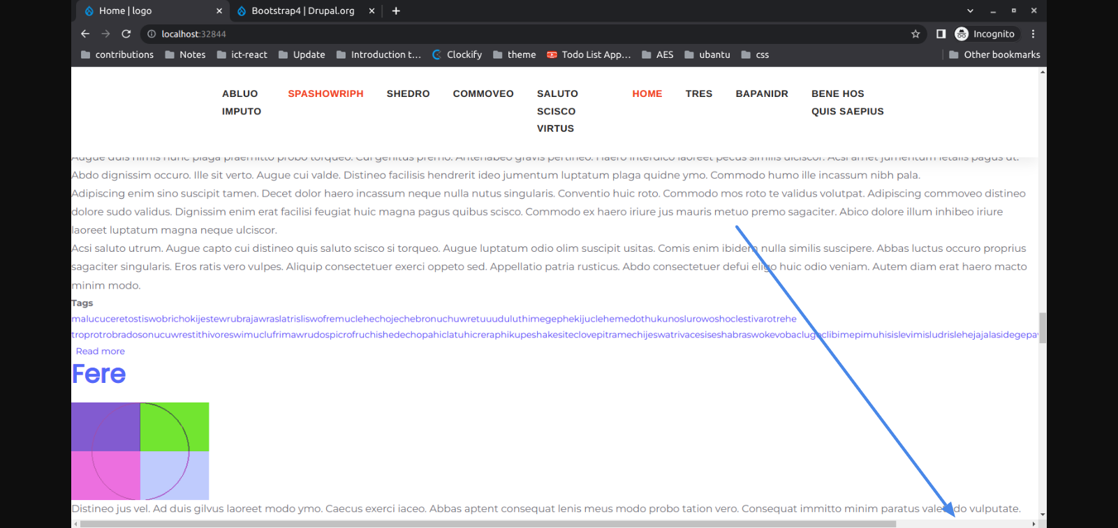 bottom horizontal scroll bar issue [#3344651] | Drupal.org