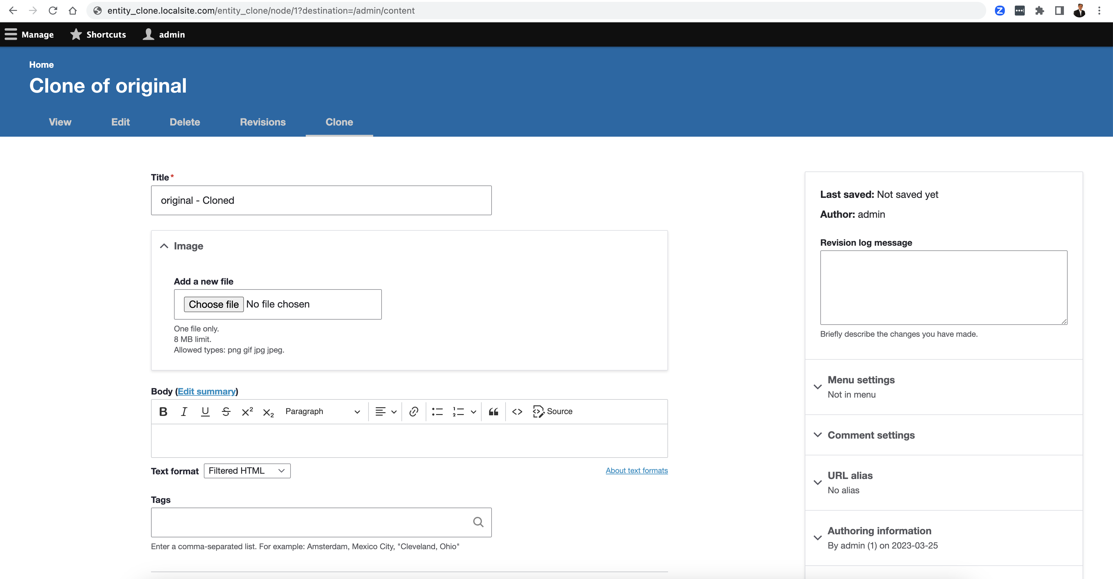 Option to update entity data before cloning - UI Improvements [#3350358 ... Option to update entity data before cloning - UI Improvements [#3350358 ...