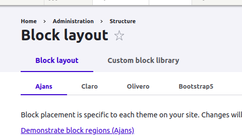 Block layout and custom block library tabs missing [#3351238] | Drupal.org
