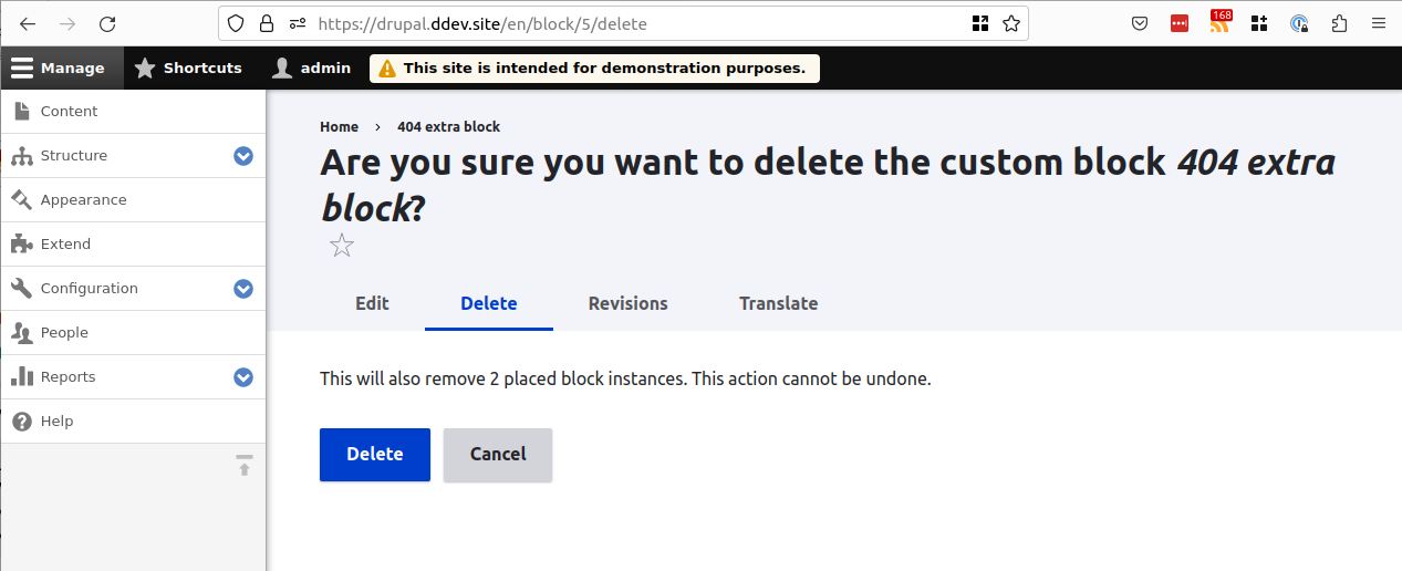 Move block content edit and delete routes under admin/content/block to ...
