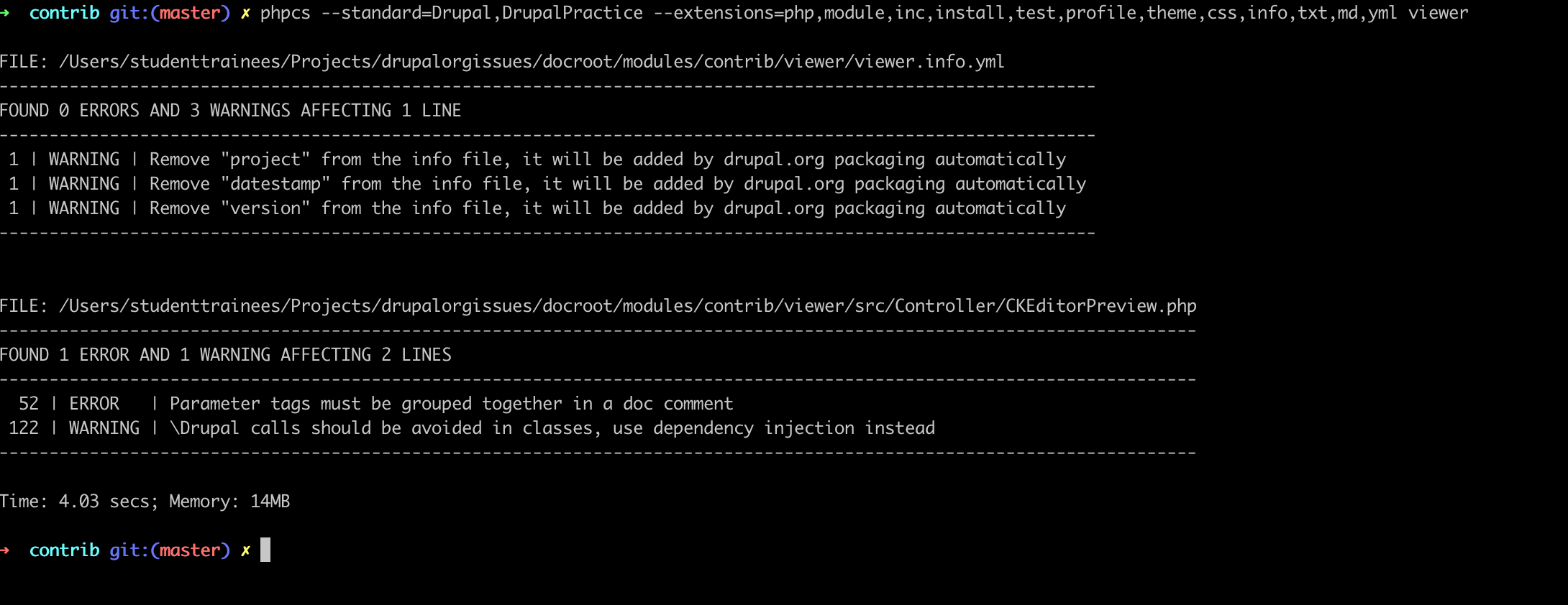 Fix The Issues Reported By Phpcs 3356240