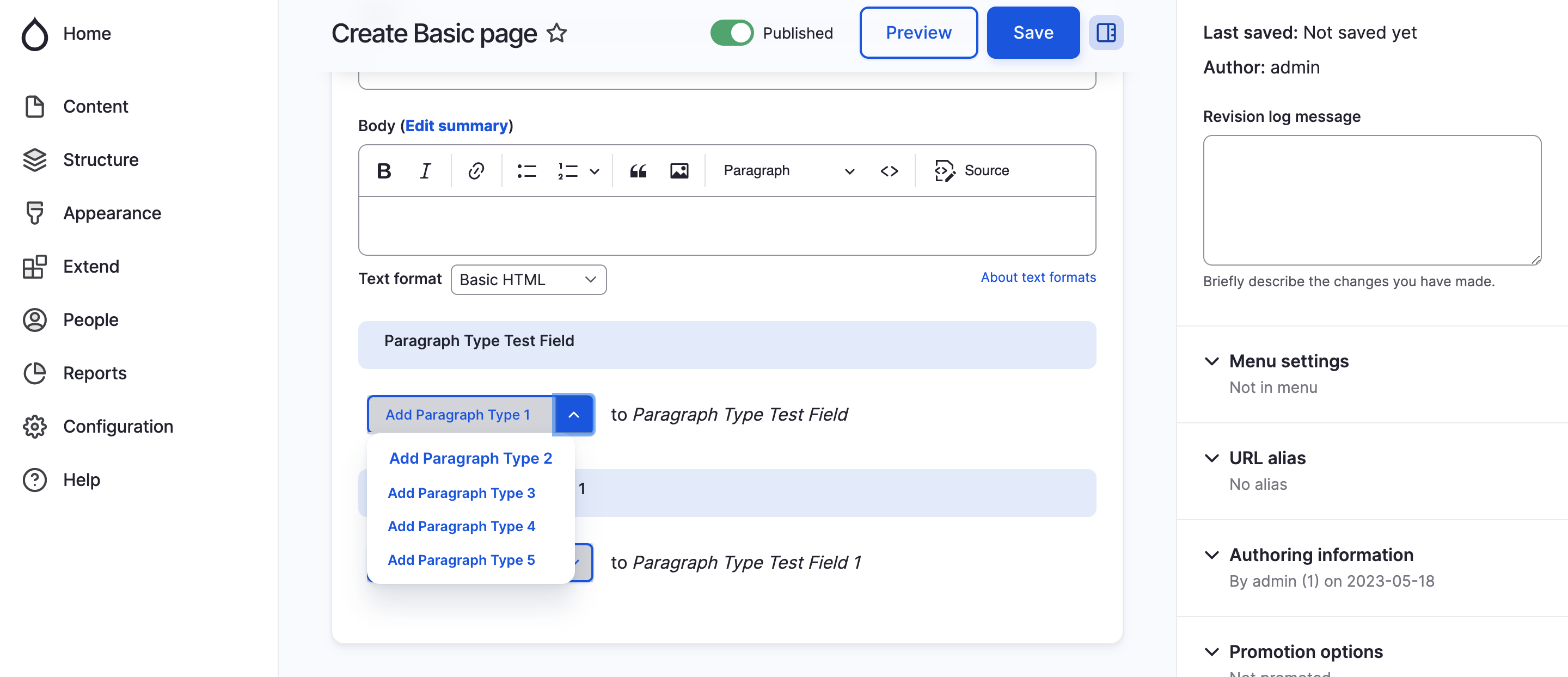 Paragraph Type dropbutton first child element's font-size is different than rest of the child ...
