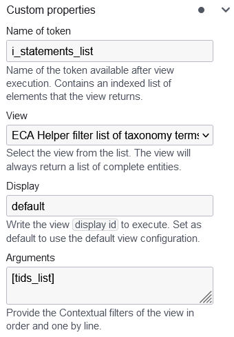 Creating a list in ECA that can be used as an argument to a view [#3361555] | Drupal.org