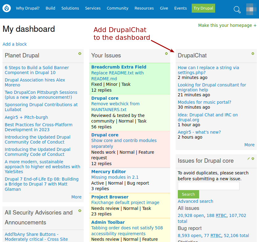 Integrate DrupalChat in drupal.org [#3364099] | Drupal.org