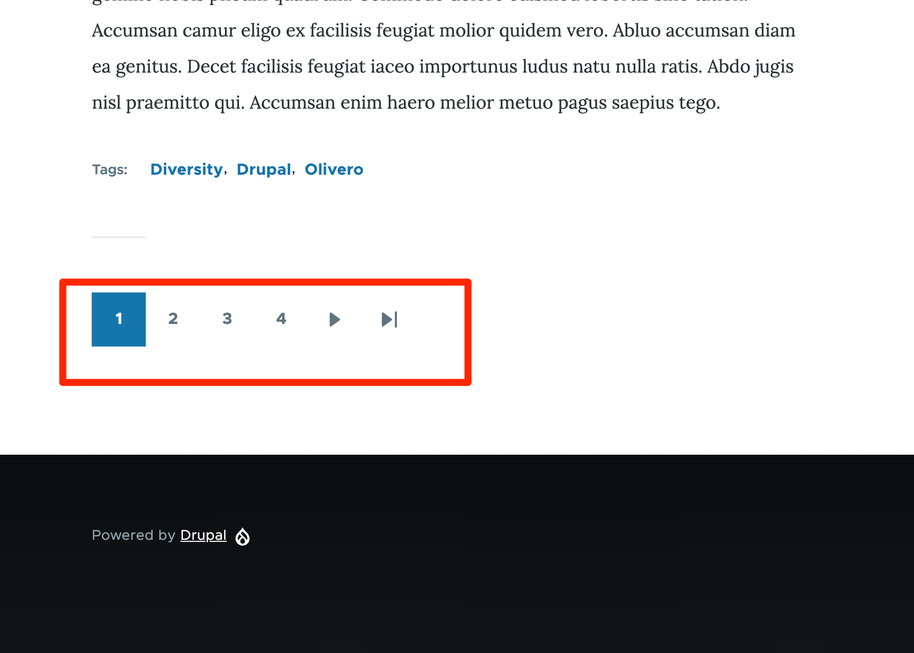 Olivero Pager should use single directory components [#3365391] | Drupal.org