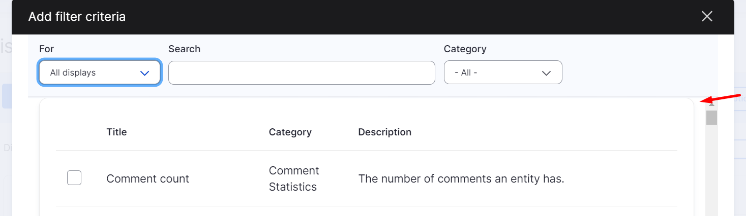 should be spacing between filter and table in the views dialog modal [#3365522] | Drupal.org